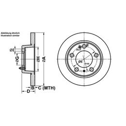 ATE Bremsscheibe 24010901212 voll 224mm 9mm f&uuml;r Citro&euml;n