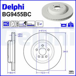 DELPHI Bremsscheibe bg9455bc zweiteilig 348mm 30mm f&uuml;r BMW (BRILLIANCE)