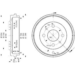 ATE Bremstrommel 24021850021 f&uuml;r Fiat