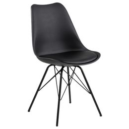 CARRYHOME Stuhl, Schwarz, Kunststoff, Rundrohr, 48.5x85.5x54 cm, Reach, Typenauswahl, Esszimmer, St&uuml;hle, Esszimmerst&uuml;hle, Vierfu&szlig;st&uuml;hle