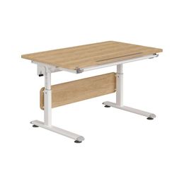 Paidi Jugendschreibtisch, Wei&szlig;, Eiche, Metall, Kunststoff, Holzwerkstoff, 70x53-79x120 cm, Blauer Engel, Goldenes M, h&ouml;henverstellbar, in verschiedenen Holz-Dekoren erh&auml;ltlich, Arbeitszimmer, Schreibtische, Jugendschreibtisch & Kinderschreibtisch