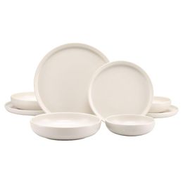 Creatable Tafelservice Uno offwhite, Creme, Keramik, 8-teilig, lebensmittelecht, stapelbar, Essen & Trinken, Geschirr, Geschirr-Sets, Tafelservice