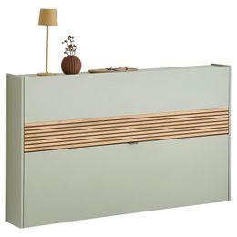 Voleo Schuhkipper, Eiche, Pastellgr&uuml;n, Holzwerkstoff, 140x83x18 cm, Made in Germany, Beim&ouml;bel erh&auml;ltlich, h&auml;ngend, Garderobe, Schuhaufbewahrung, Schuhkipper