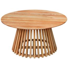 Cantus Couchtisch, Natur, Eiche, Holz, Eiche, massiv, rund, S&auml;ule, rund, 80x40x80 cm, einfacher Aufbau, Holzm&ouml;bel, Holztische, Couchtische Holz