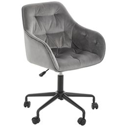 CARRYHOME Drehstuhl, Schwarz, Dunkelgrau, Metall, Textil, Drehkreuz, 59x92x58.5 cm, Stoffauswahl, Arbeitszimmer, B&uuml;rost&uuml;hle, Drehst&uuml;hle