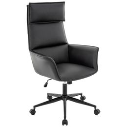 Novel Drehstuhl, Schwarz, Metall, Textil, Drehkreuz, 67x111-121x65 cm, Arbeitszimmer, B&uuml;rost&uuml;hle, Drehst&uuml;hle