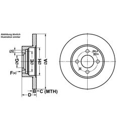 ATE Bremsscheibe 24011201121 voll 257mm 12mm f&uuml;r Fiat