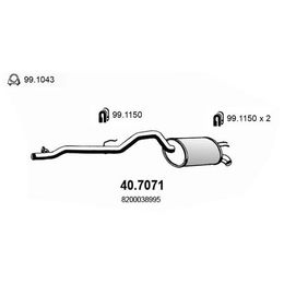 Asso Endschalld&auml;mpfer 407071 f&uuml;r RENAULT