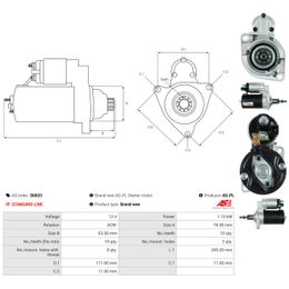 AS-PL Starter s0033 f&uuml;r Ford VW