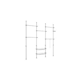 sobuy Garderobenst&auml;nder verstellbar Hellgrau 231x39,5x227cm Funktional