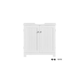 sobuy Waschbeckenunterschrank mit 2 T&uuml;ren Wei&szlig; 60x30x60cm Funktional