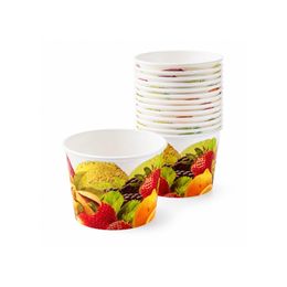 Eisbecher 200 ml aus Pappe mit Fruchtmotiv, Kleine Dessertbecher