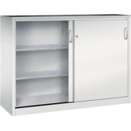 C + P Schiebet&uuml;ren-Werkzeugschrank Acurado, B 1600 x T 500 x H 1200 mm, je Fachboden 110 kg, Stahl, lichtgrau