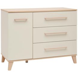 Paidi Wickelkommode Malio, Kirschbaum, Beige, Holzwerkstoff, 2 F&auml;cher, 3 Schublade(n) Schubladen, 123.5x94.9x55.6 cm, Blauer Engel, Goldenes M, Babym&ouml;bel, Wickelkommoden & Zubeh&ouml;r, Wickelkommoden