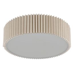 Globo Deckenleuchte Page, Natur, Wei&szlig;, Metall, Kunststoff, Textil, rund,rund, 13 cm, CE, Lampen & Leuchten, Innenbeleuchtung, Leuchten nach R&auml;umen, Schlafzimmerlampen