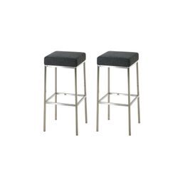 CLP 2er Set Barhocker Montreal I Gepolsterte Barst&uuml;hle mit Stoffbez&uuml;gen I Tresenhocker mit Metallgestellen