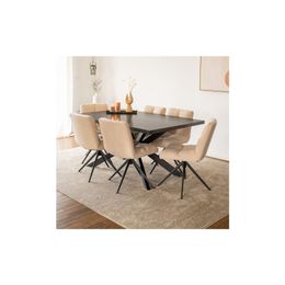 Home Deluxe Esstisch Eckig AVENCIA inkl. Sternfu&szlig; - 160 x 100 cm Dark Oak