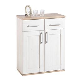 Xora Kommode Romance, Wei&szlig;, Holzwerkstoff, 3 F&auml;cher, 2 Schublade(n) Schubladen, 76x91x38 cm, Beim&ouml;bel erh&auml;ltlich, Wohnzimmer, Kommoden & Sideboards, Kommoden