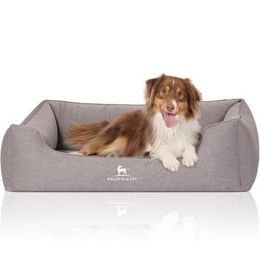 Knuffelwuff Orthop&auml;disches Hundebett Leano aus Velours mit Handwebcharakter grau XXXL