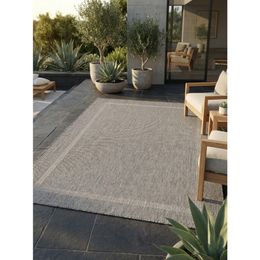 KADIMA DESIGN Outdoorteppich ALSTER, einfarbig, Grau, 160 x 230 cm