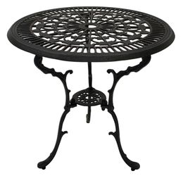 DEGAMO Tisch Jugendstil 70cm rund, Aluguss grau antik