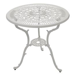 DEGAMO Tisch Jugendstil 70cm rund, Aluguss weiss
