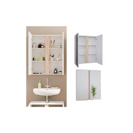 VICCO Spiegelschrank Badspiegel Badezimmerschrank Gloria Wei&szlig; Sonoma 70 x 84 cm modern Badezimmer 2 T&uuml;ren