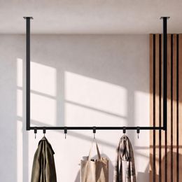 CLP Kleiderst&auml;nder, Schwarz, Schwarz, Metall, 100x80x7 cm, Garderobe, Garderobenst&auml;nder