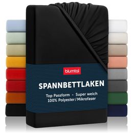 Blumtal Spannbettlaken, Schwarz, Textil, 180x200 cm, Schlaftextilien, Bettw&auml;sche, Bettlaken