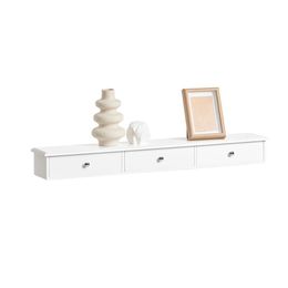 sobuy Wandregal, Wei&szlig;, Holzwerkstoff, 93x10x15 cm, Wohnzimmer, Regale, Wandregale