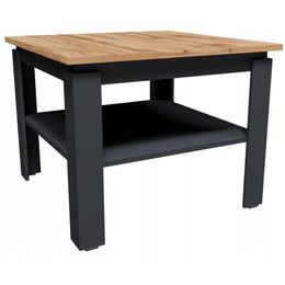 Couchtish, Anthrazit, Eiche Wotan, Holzwerkstoff, 55x43x55 cm, Wohnzimmer, Wohnzimmertische, Couchtische