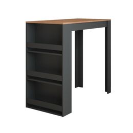 VICCO Bartisch, Eiche, Anthrazit, Holzwerkstoff, Rechteckig, 57x106x117 cm, Esszimmer, Barm&ouml;bel, Bartische