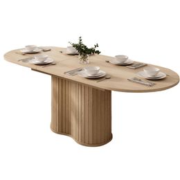 Compleo24 Esstisch, Braun, Holzwerkstoff, Oval, 180x76x52 cm, Esszimmer, Tische, Esstische