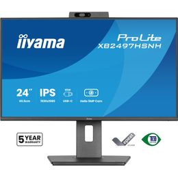 iiyama ProLite XB2497HSNH-B1 | 24" IPS Monitor Full HD 100Hz USB-C Dock Webcam LAN ergonomisch