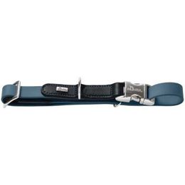 Dog Sport HUNTER Hundehalsung wolmar biothane x leder alu strong blau XL