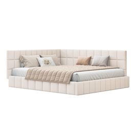 Flieks Polsterbett, Beige, Textil, 160x200 cm, Schlafzimmer, Betten, Polsterbetten