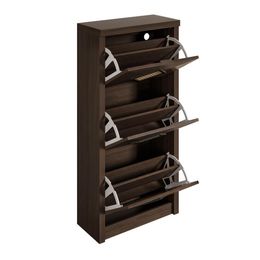 Modfu Schuhschrank, Natur, Holzwerkstoff, 54x115x25 cm, Garderobe, Schuhaufbewahrung, Schuhschr&auml;nke