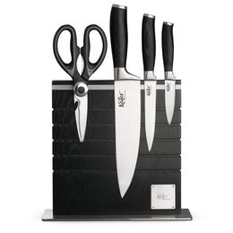 K&auml;fer Messerblock, Schwarz, 5-teilig, Kochen, K&uuml;chenmesser, Messersets