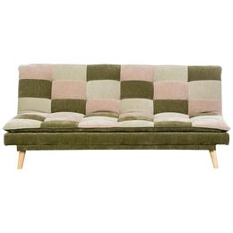 Mid.you Schlafsofa Motiona, Gr&uuml;n, Hellgr&uuml;n, Hellbraun, Holz, Kautschukholz, massiv, 3-Sitzer, 180x77x91 cm, Liegefunktion, Kinderzimmer & Jugendzimmer, Jugendm&ouml;bel, Jugendsofas