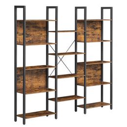 Boxxx Regal, Braun, Schwarz, Holzwerkstoff, Vintage, 14 F&auml;cher, 158x166x24 cm, Typenauswahl, Beim&ouml;bel erh&auml;ltlich, stehend, Wohnzimmer, Regale, B&uuml;cherregale