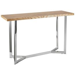 Livetastic Konsolentisch, Eiche, Edelstahl, Holz, Metall, Holzwerkstoff, Eiche, furniert, rechteckig, eckig, 120x78x40 cm, Wohnzimmer, Wohnzimmertische, Konsolentische