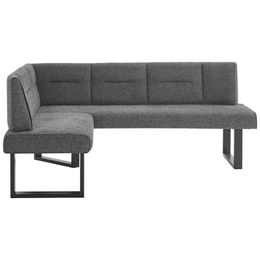 Valdera Eckbank, Graphit, Metall, Textil, 3-Sitzer, L-Form, 182x142 cm, seitenverkehrt erh&auml;ltlich, mit R&uuml;ckenlehne, in verschiedenen Gr&ouml;&szlig;en erh&auml;ltlich, Esszimmer, B&auml;nke, Eckb&auml;nke
