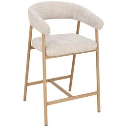 Livetastic Barhocker, Eiche, Beige, Holz, Metall, Textil, Pappel, Sperrholz, Rundrohr, 53x93x55 cm, Esszimmer, Barm&ouml;bel, Barhocker
