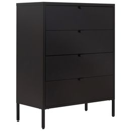 Mid.you Kommode, Schwarz, Metall, 4 Schublade(n) Schubladen, 80x101.5x40 cm, Wohnzimmer, Kommoden & Sideboards, Kommoden