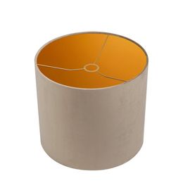 Leuchtenschirm Velour, Taupe, Metall, Textil, zylindrisch, E27, 24 cm, Lampen & Leuchten, Innenbeleuchtung, Lampenschirme
