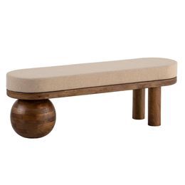 Livetastic Sitzbank, Beige, Holz, Mangoholz, massiv, 2-Sitzer, 140x47x40 cm, abwischbar, Esszimmer, B&auml;nke, Sitzb&auml;nke