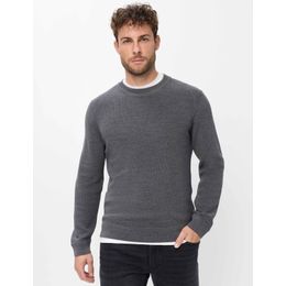 Brax Herren Strickpullover Style ROY elefant, dunkelgrau, Gr. L