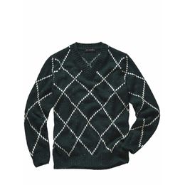 Mey & Edlich Mey & Edlich Herren Intarsia-Pullover Gr&uuml;n 60 % Wolle, 20 % Viskose, 20 % Polyamid