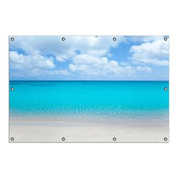 Wallario Gartenposter ca. 80 x 120 cm Sandstrand und blaues Meer