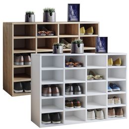 Vcm Holz Schuhregal Ma&szlig;e ca. H. 67 x B. 92 x T. 33 cm Schuhkommode mit 20 F&auml;chern Schuhschrank - Hinsol L